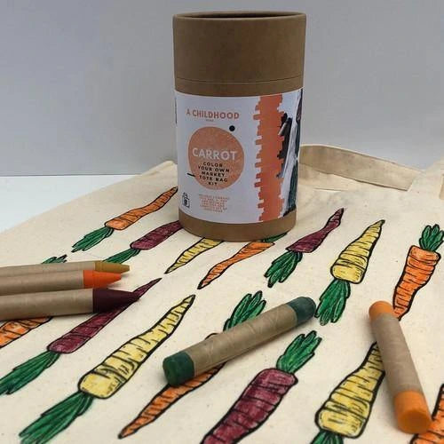 Carrot Color Your Own Market Tote Kit with Eco-Friendly Crayons ...