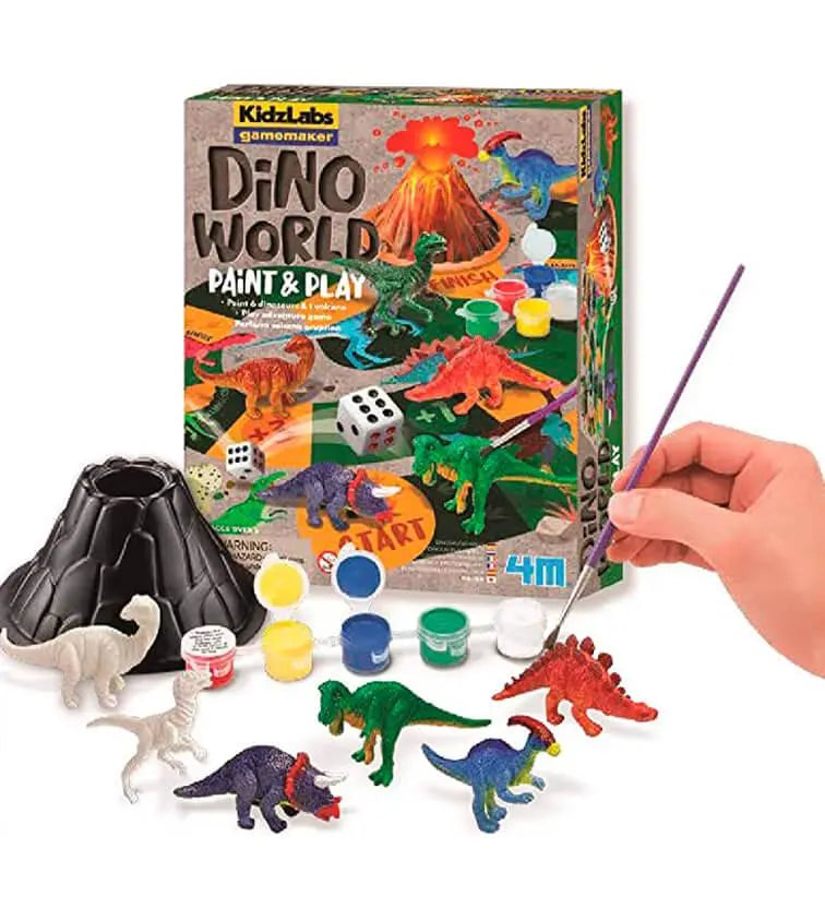 Dinosaur Paint Kit - 4M KidzLabs Dino World Paint & Play - Game ...