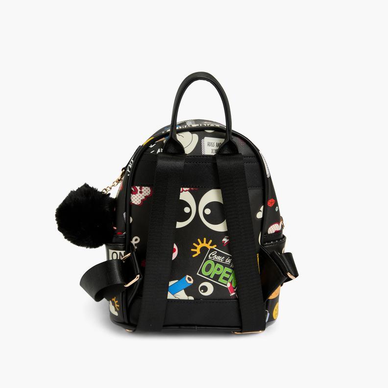 Animated Cartoon Backpack - Black - Saffiano Vegan Leather – TheToysRoom