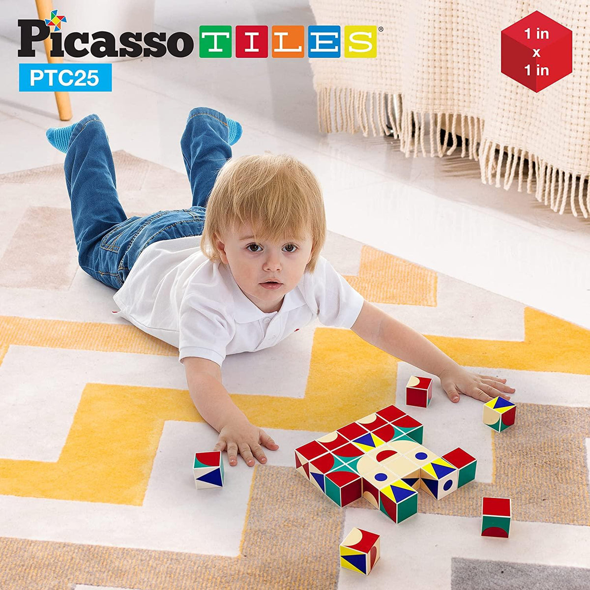 PicassoTiles Magnetic Cube Puzzle Building Blocks 25 pc set PTC25 ...