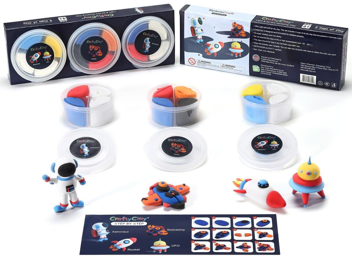 The Spacecraft 12 Color Premium Quality Air Dry Modeling Clay Kit for ...